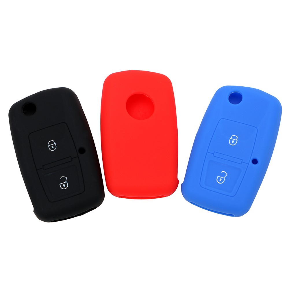 2 Buttons Silicone Car Key Cover Case Key Protect Bag Foldable Car ...