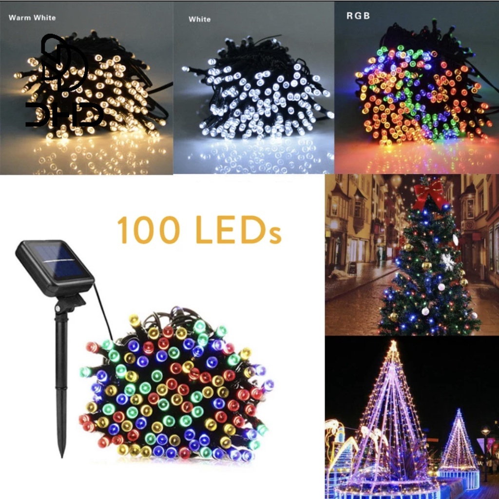DHD Christmas Light Outdoor Solar 10m 100LED Waterproof Holiday 2 Model ...