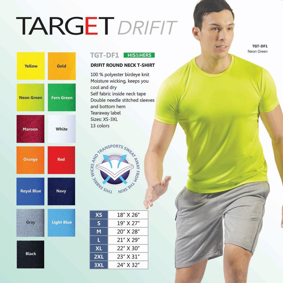 TARGET DRI-FIT ROUNDECK T-SHIRT UNISEX | Shopee Philippines