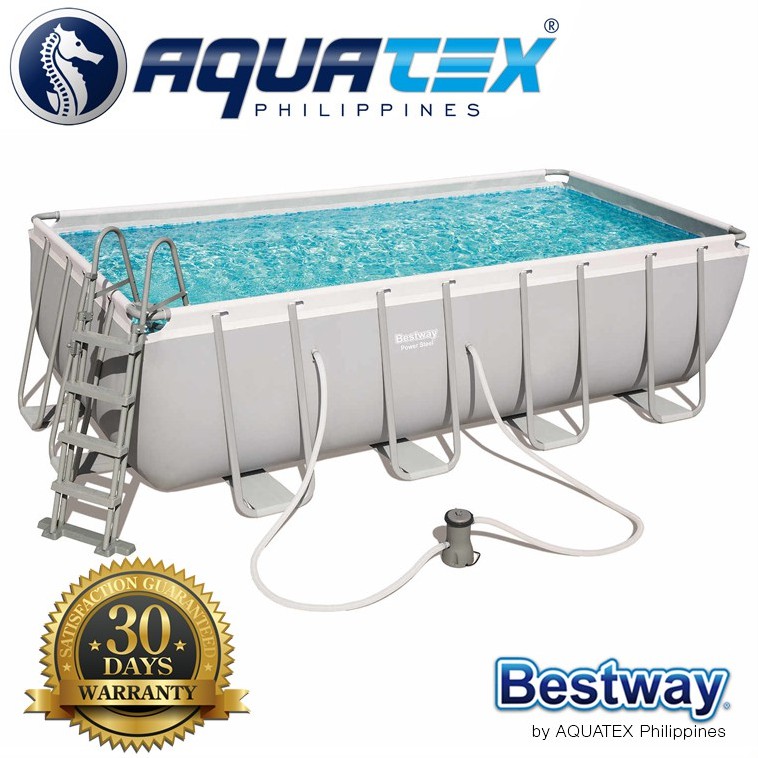 Bestway 56670 Power Steel Frame Pool Rectangular 488 x 244 x 122 cm (16 ...