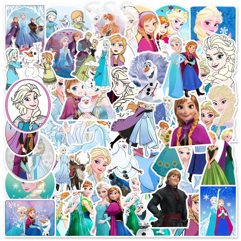 CSS.50Pcs/Set Frozen Waterproof Graffiti Sticker Disney Princess Anna ...