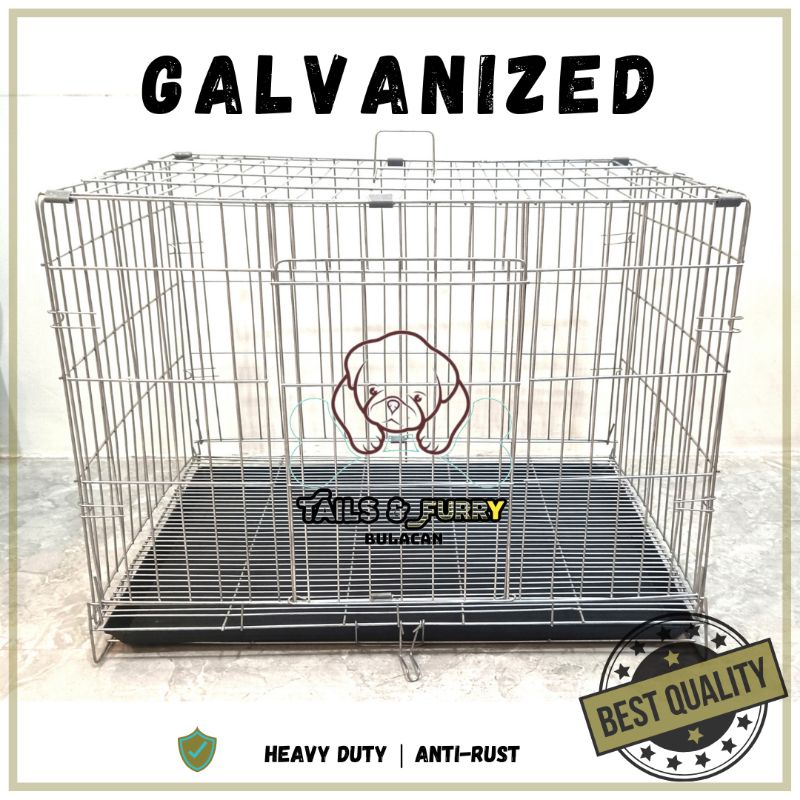 Heavy duty Collapsible Pet Cage GALVANIZED(XL, XXL, XXXL) with POOPTRAY ...