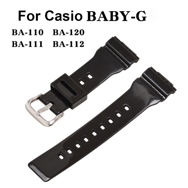 Black Silicone Rubber Strap for BABY-G BA110 BA111 BA112 BA130 BA120 ...