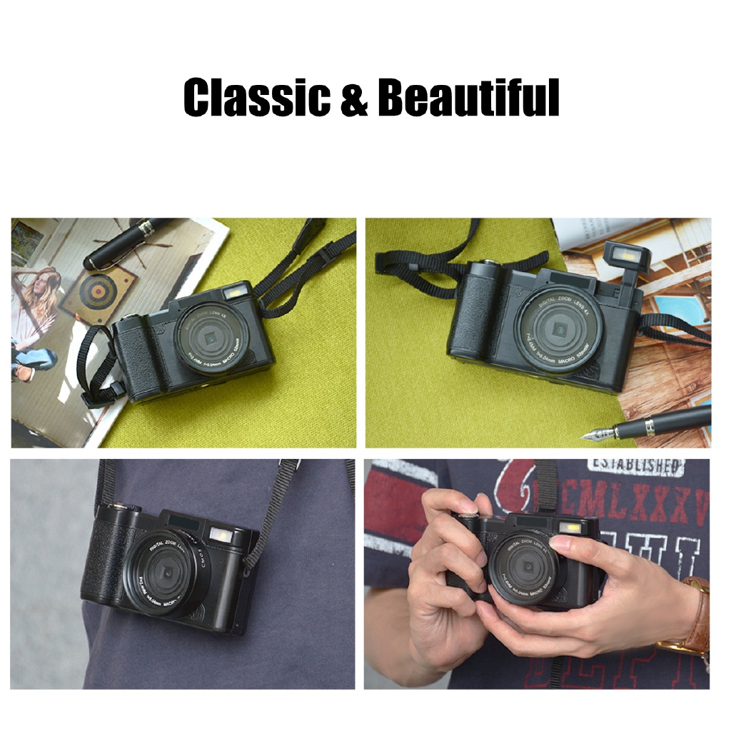 8.0 MP CMOS Max 24MP Professional Video Camcorder Full HD 1080P Vlog ...