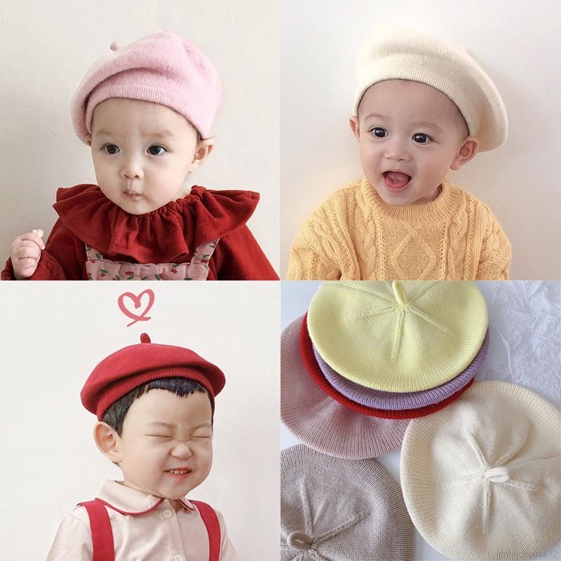 Baby Beret Hat For Kids Girls Boys Lovely Knit Cap | Shopee Philippines