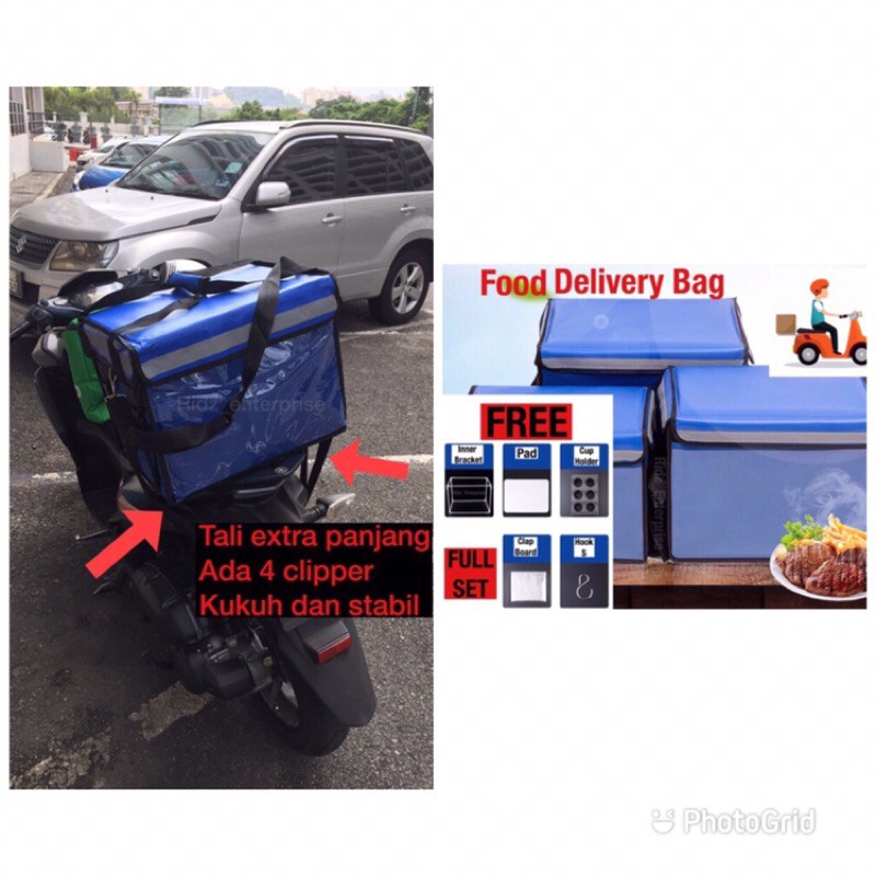 48L 62L Waterproof Food Delivery Bag Sling Bag Style Beg Penghantaran ...