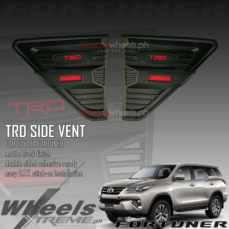 Toyota Fortuner 2016-2025 Side Vent Trd Designed Matte Black with ...
