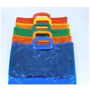 Colored Plastic envelope with handle / zipper and push lock envelope ...