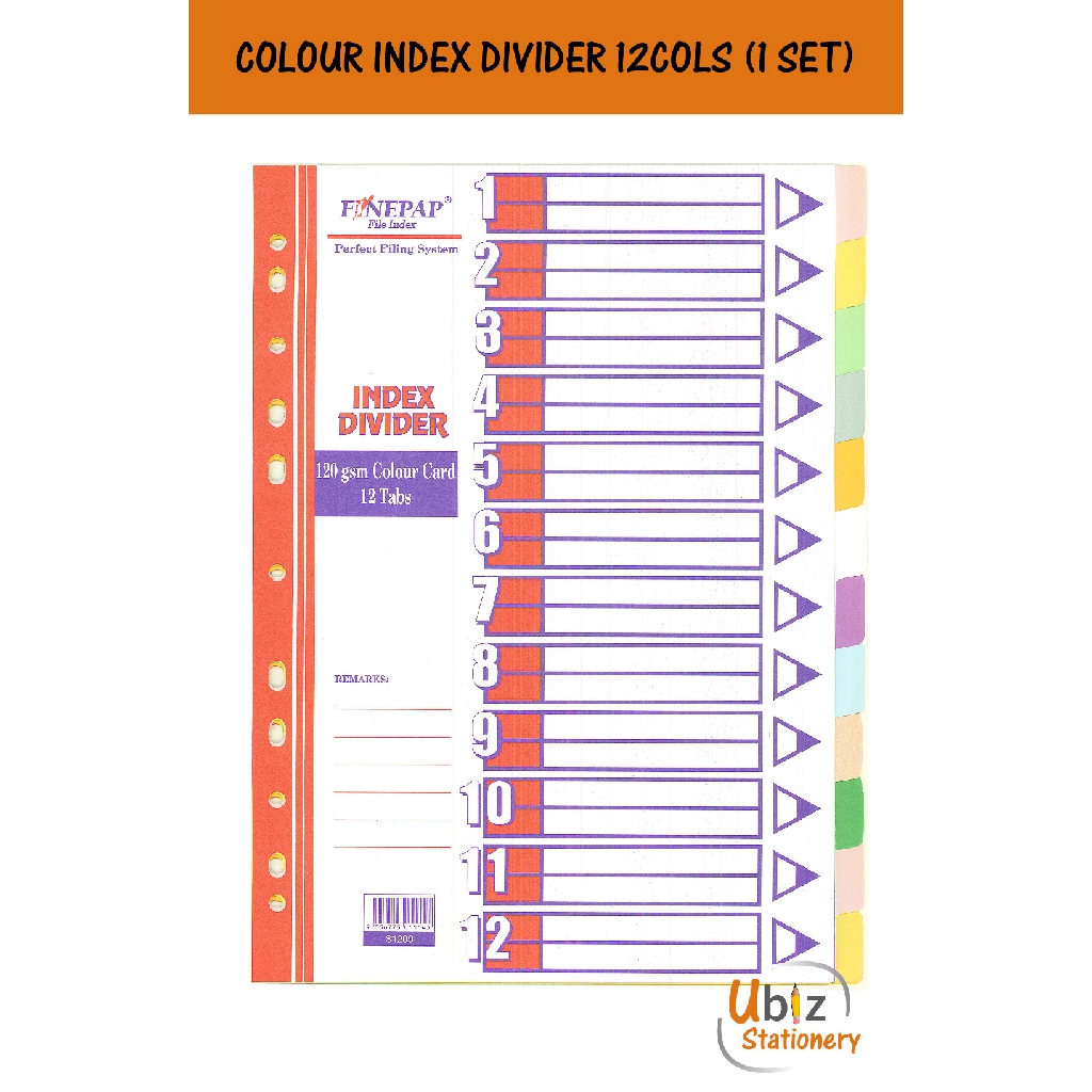 Colour Index Divider 12Tabs | Shopee Philippines