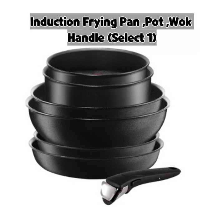 [Tefal] Magic Hands Induction Black Frying Pan Pot Wok Handle (select ...
