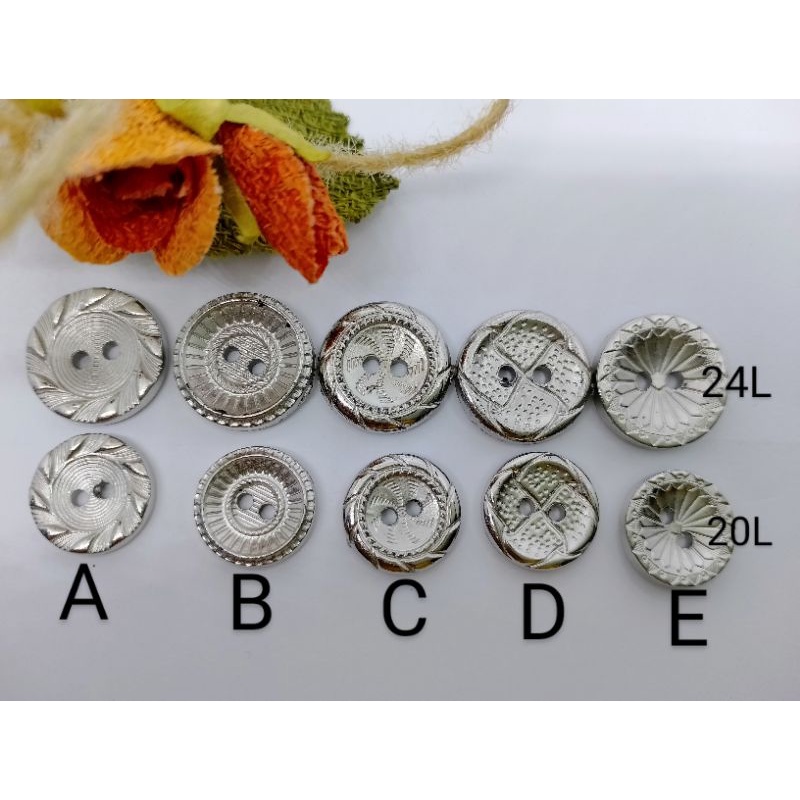 KEMEJA Silver SHIRT BUTTONS, BLOUSE BUTTONS, DECORATIVE BUTTONS PER 144 ...