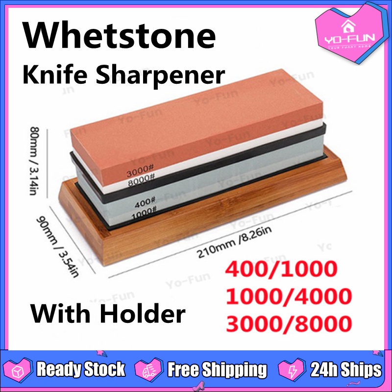 400/1000 Grit Whetstone Knife Sharpening Stone Waterstone Rubber Stone ...