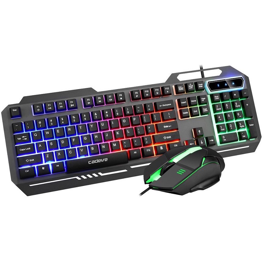 Computer Keyboard + Gaming Mouse, USB Wired Glowing Keyboard and Mouse ...