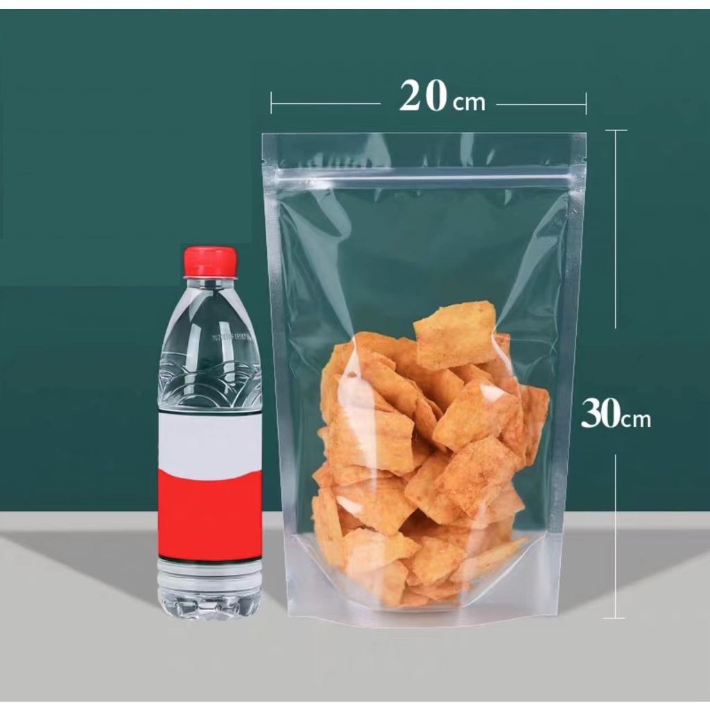 50pcs/100pcs Full Clear Stand Up Pouch Packaging Bag Resealable Pouch Resealable Plastic #COD ...