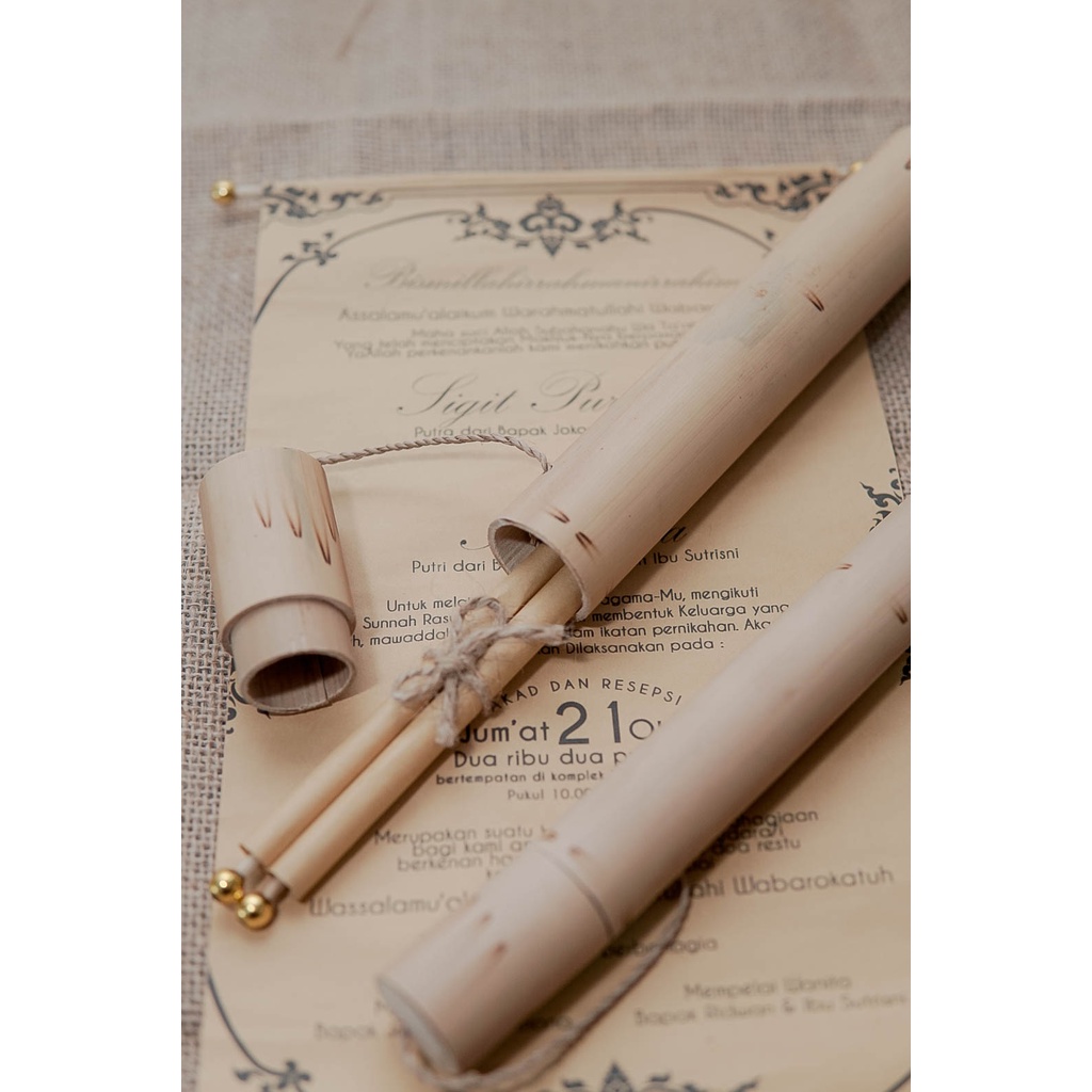 Bamboo Roll Invitation - RUSTIC Invitation - CRAFT - VIRAL Invitation ...