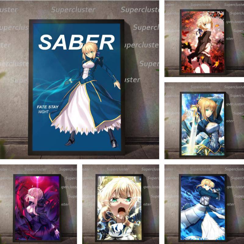 Fate stay night Saber Canvas Painting Altria Pendragon Fate Zero Poster Wall Print Pictures Home ...