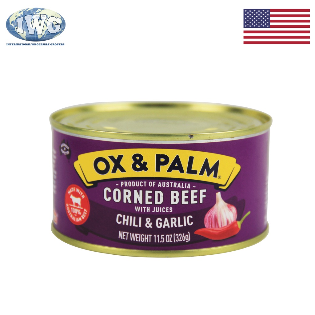 IWG OX & PALM Corned Beef Chili & Garlic 326g | Shopee Philippines