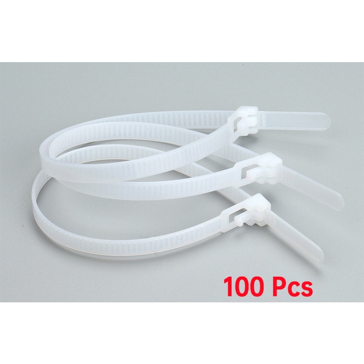 Reusable Cable Zip Ties 20cm UV Black Releasable Nylon Tie Wraps ...