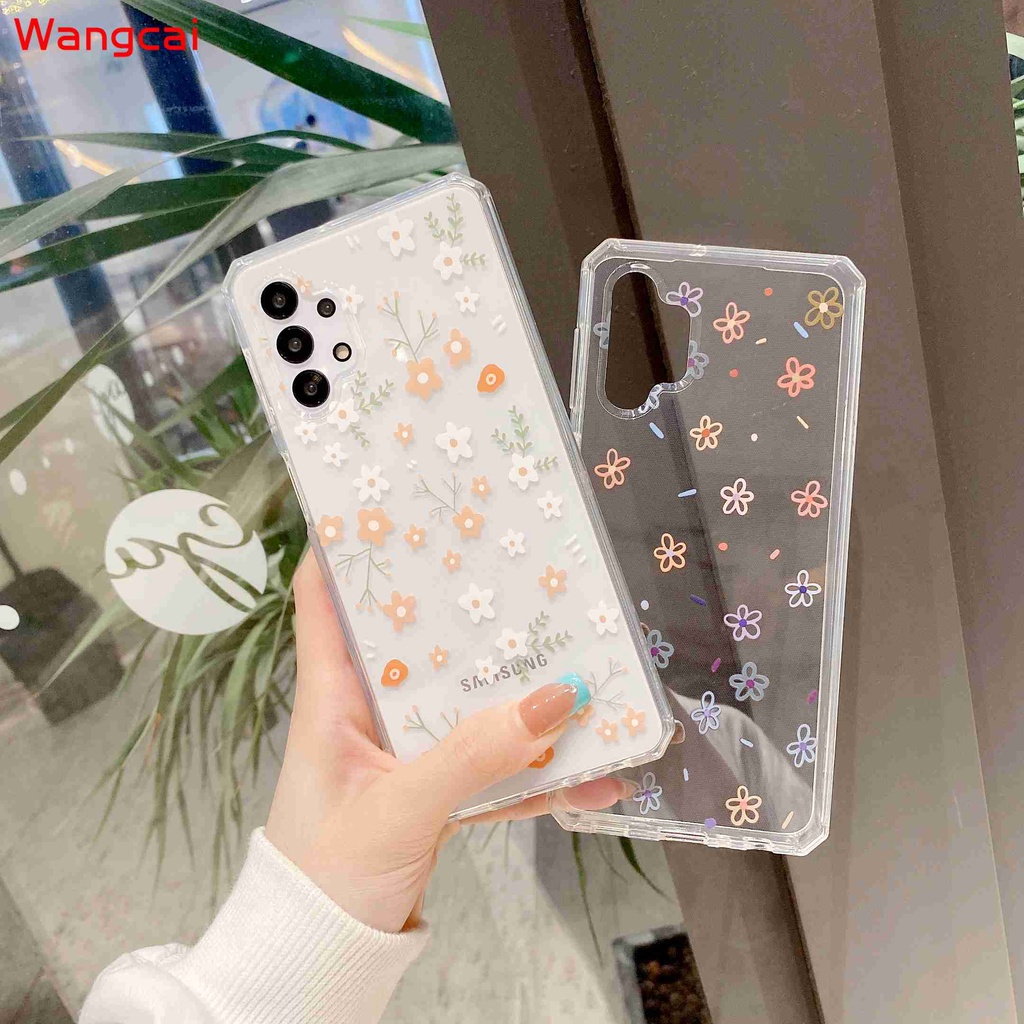 For Samsung Galaxy A54 A34 A24 A14 A13 A04s A04e 4G 5G Phone Case Flower Flowers Floral Clear ...