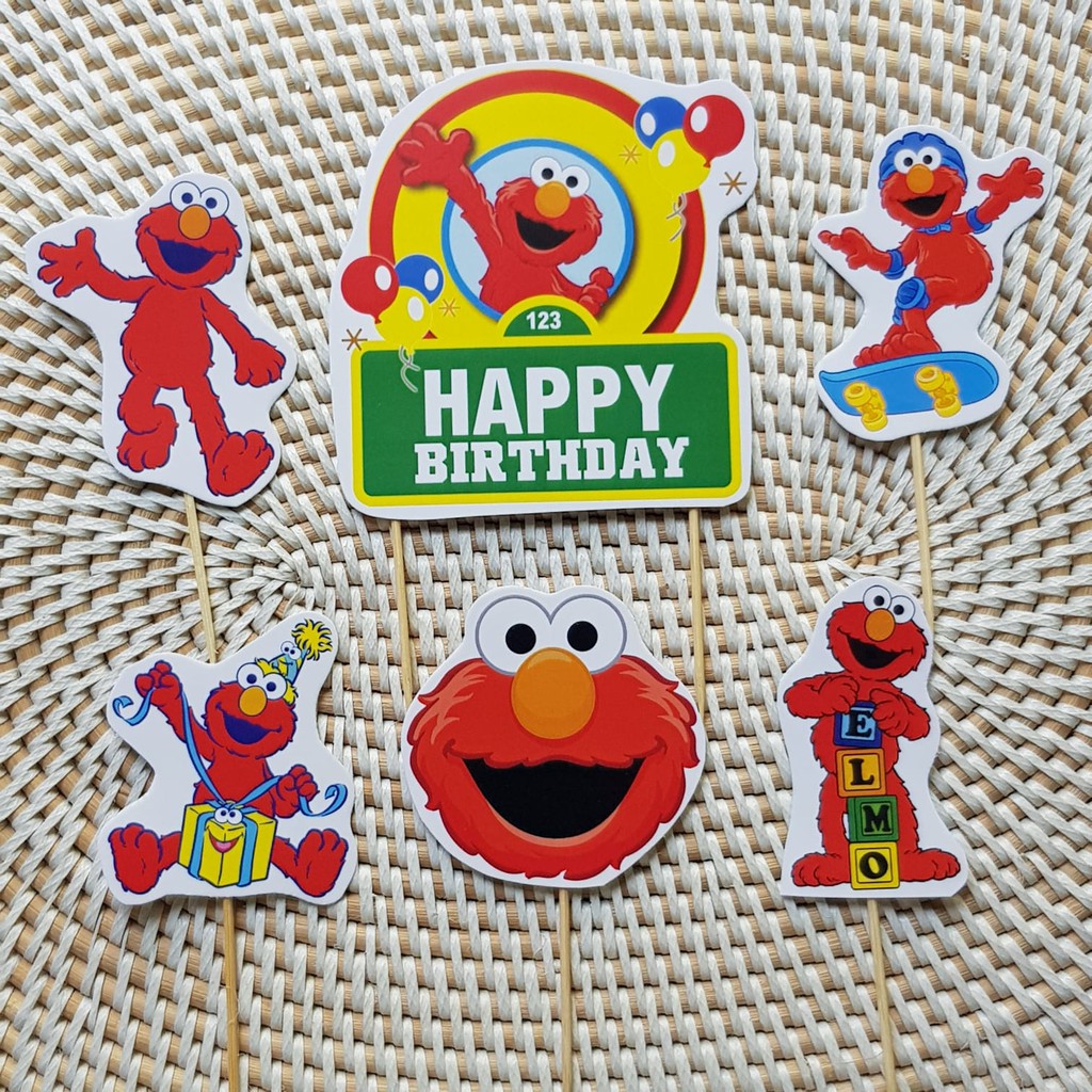 Elmo Cake Topper (6pcs) | Shopee Philippines
