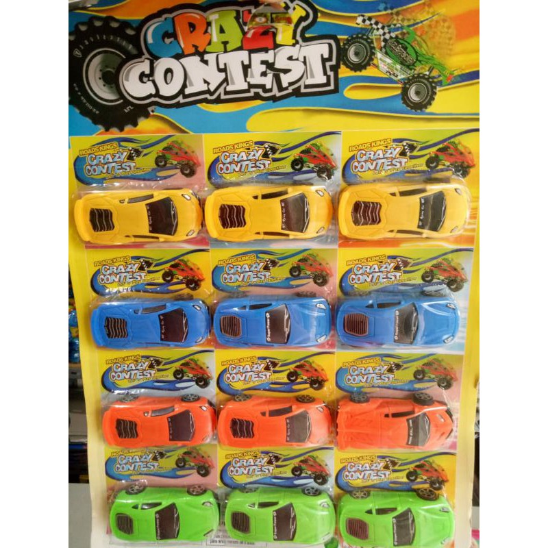 MESIN Racing Sedan Car Toy contains 12 pcs (rear pull machine back ...