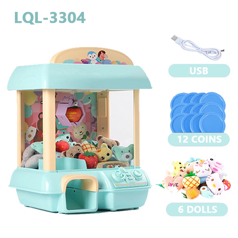 Doll claw machine coin-operated DIY mini candy doll gripper claw arcade ...