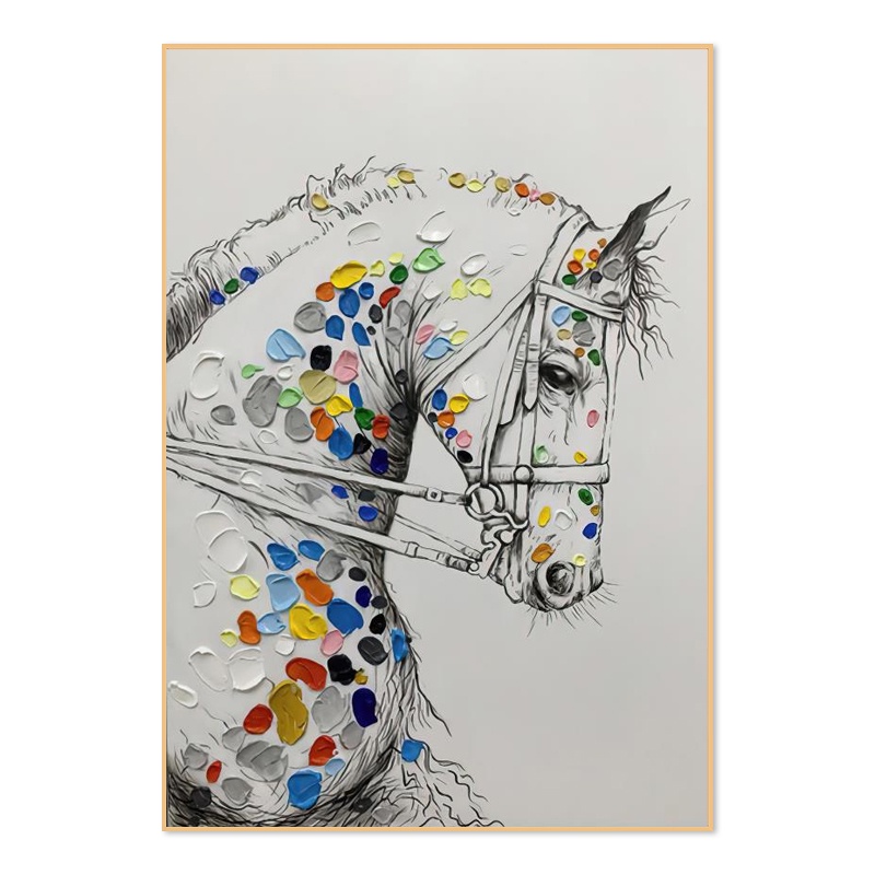 Classic Modern Black Horse Orange Horse Racing Canvas Painting Wall Art ...