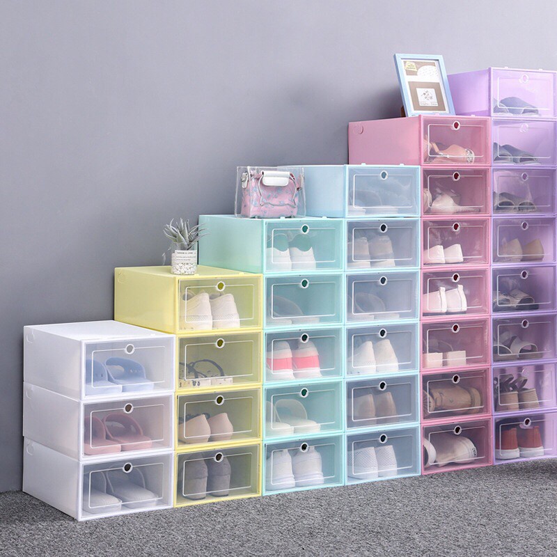 Candy Color Shoe Box Foldable Drawer Case Storage Organizer | Shopee ...