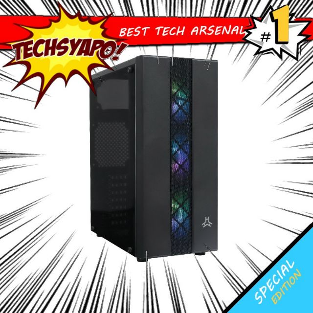 RAKK ALPAS GAMING PC ATX CASE WITH 3 RGB FANS | Shopee Philippines