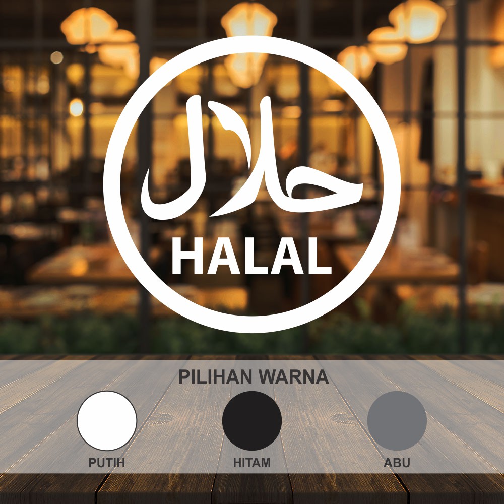 Cutting Sticker Halal Round List of Cafe Resto Glass Stickers Wall ...