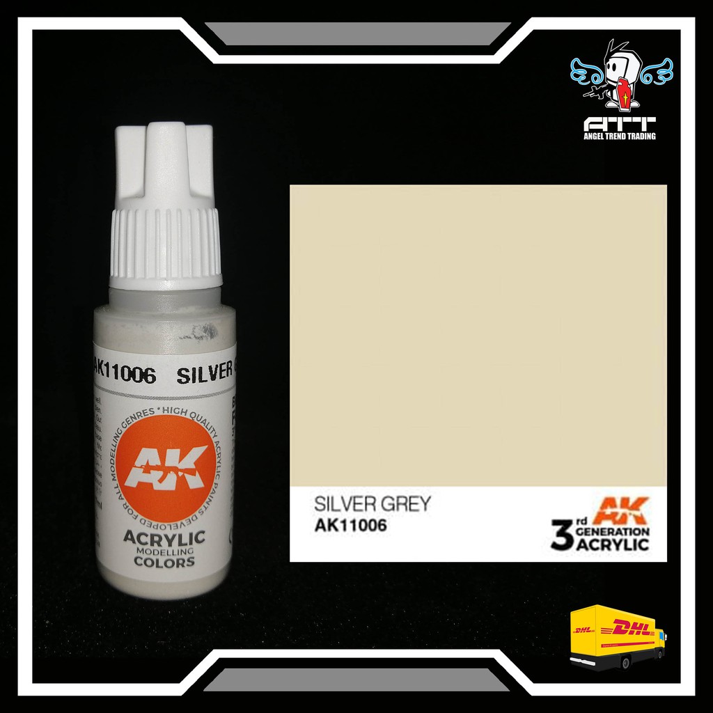 AK ACRYLIC AK11006 3RD GENERATION - SILVER GREY Gunpla Gundam Paint ...