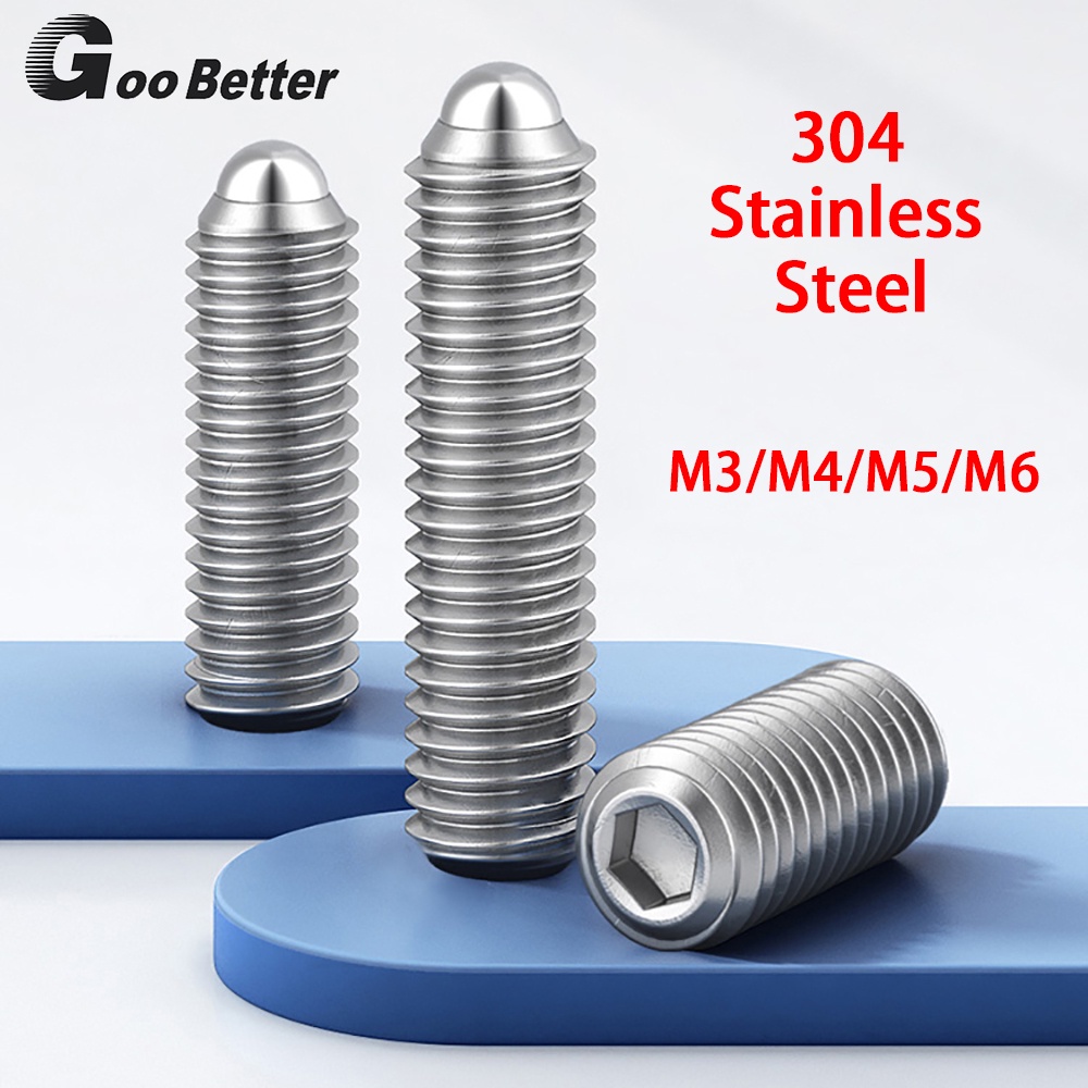 304 Stainless Steel Socket Ball Point Grub Screws Ball Spring Plunger ...
