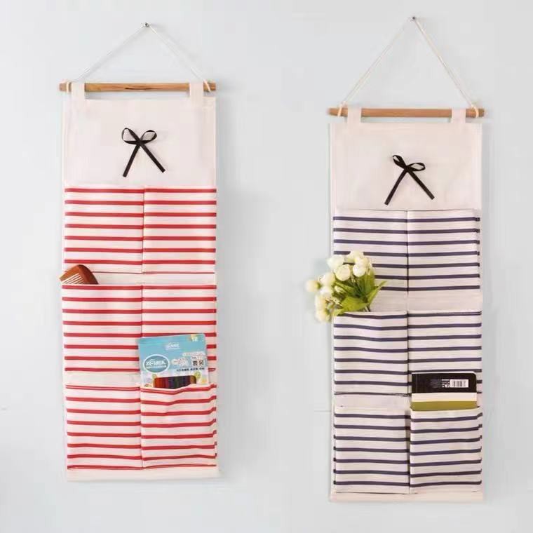 6/7/8 Pockets Cotton Linen Fabric Wall hanging space saver Door Hanging ...
