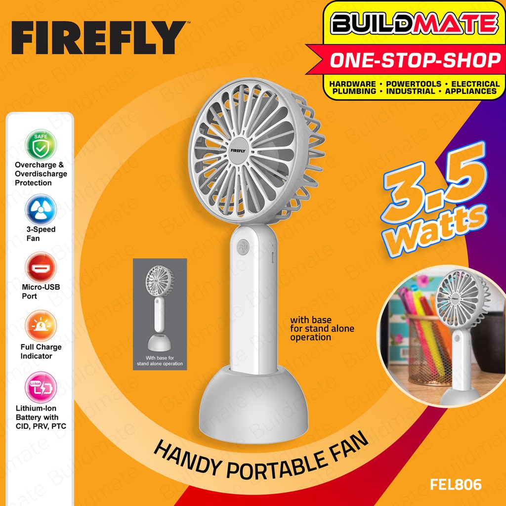 FIREFLY Mini Handy Stand Fan 3.5W USB Rechargeable FEL806 •BUILDMATE ...