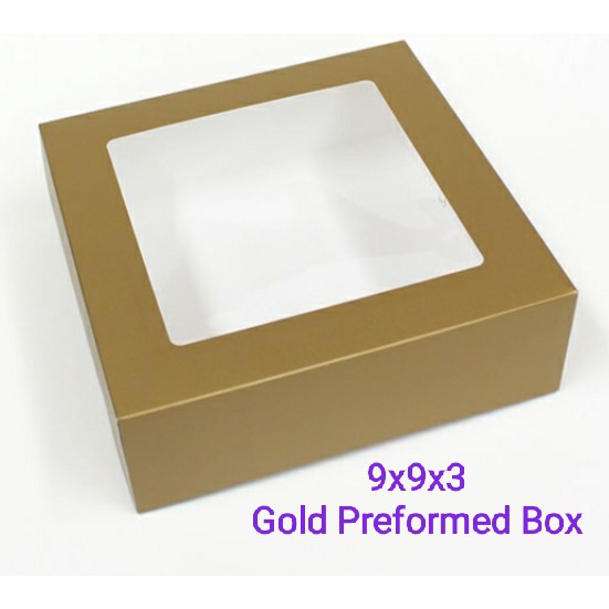 RM BOXES- 9" x 9" x 3" PREFORMED CAKE BOX / 2PC TYPE means TOP AND ...