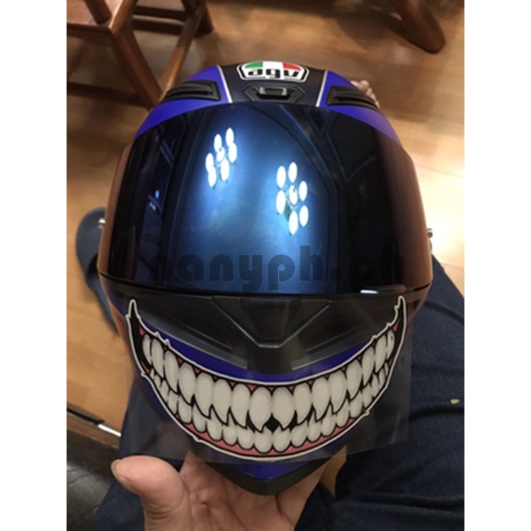 Helmet sticker Personalized stickers Venom shape Tooth pattern Evil ...