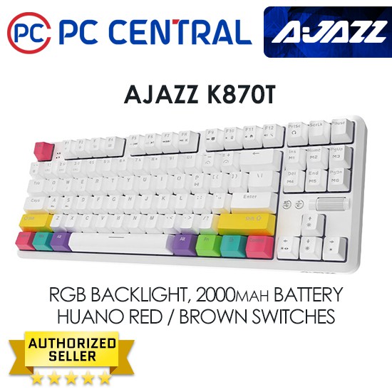 A-Jazz K870t Bluetooth & Wired Dual Mode Keyboard RGB 87 Keys ...