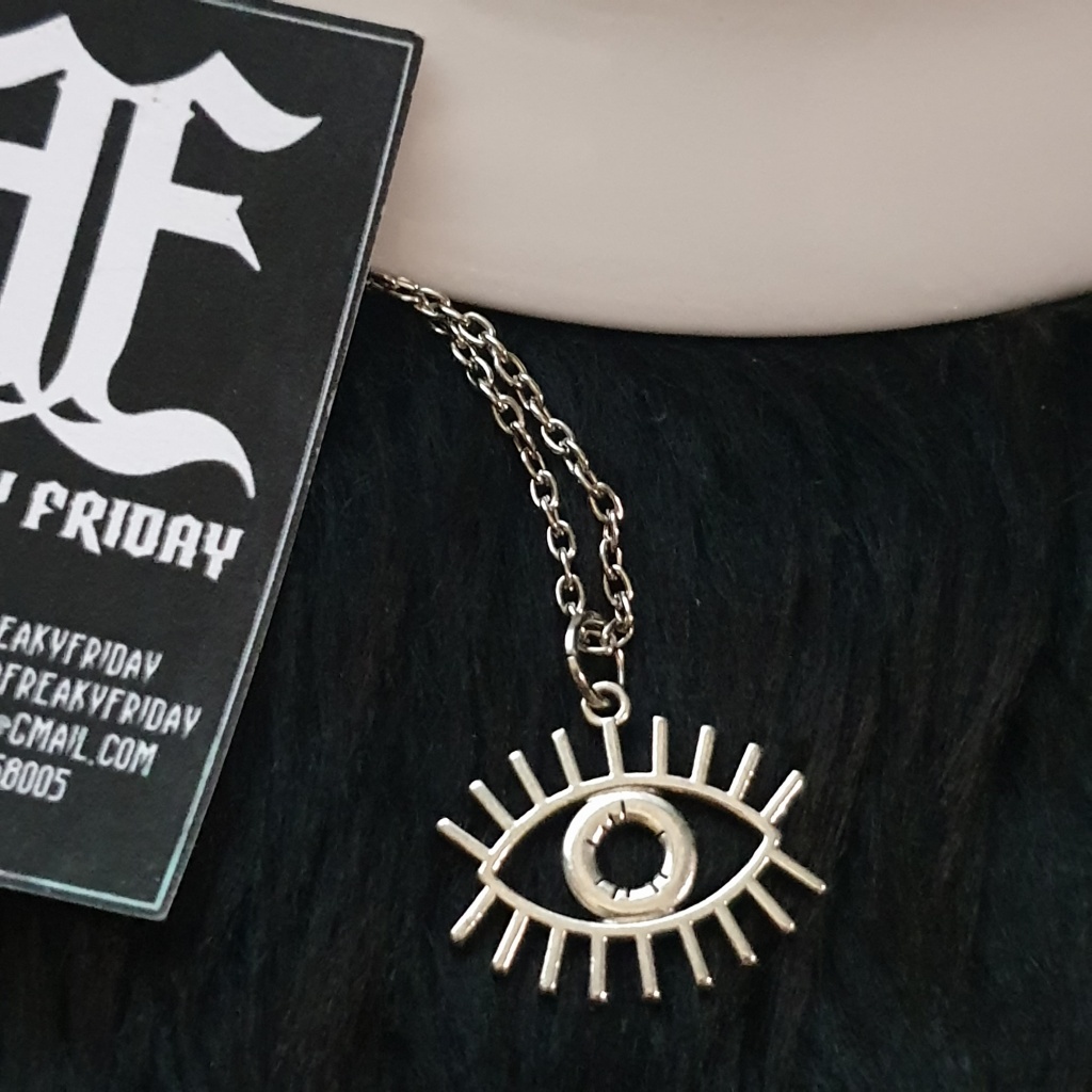 All Seeing Evil Eye Illuminati Charm Chain Necklace - Gothic Punk Wicca ...