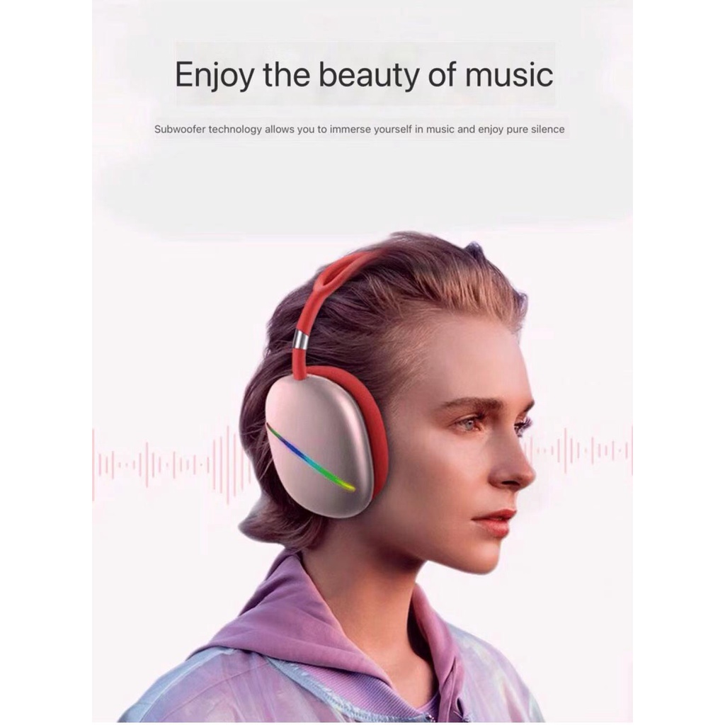 New AKZ Max10 wireless LED Light stereo Sports Music Subwoofe Headphone ...