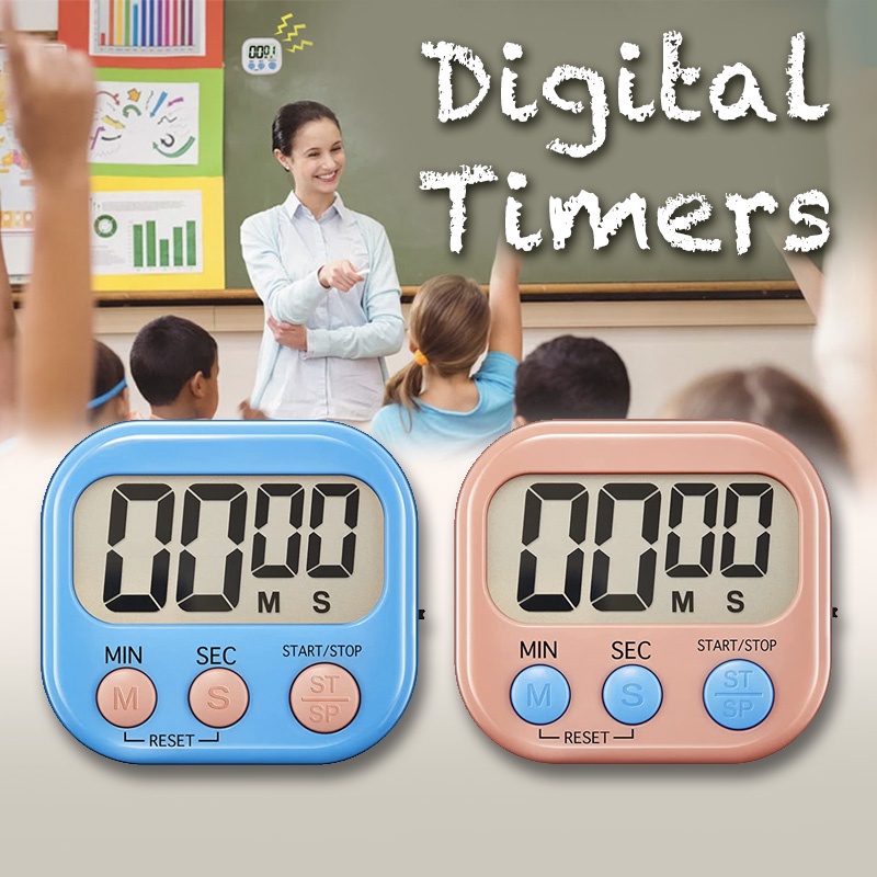 Timer Digital LCD Display Screen Alarm Clock Countdown Reminder Multi ...