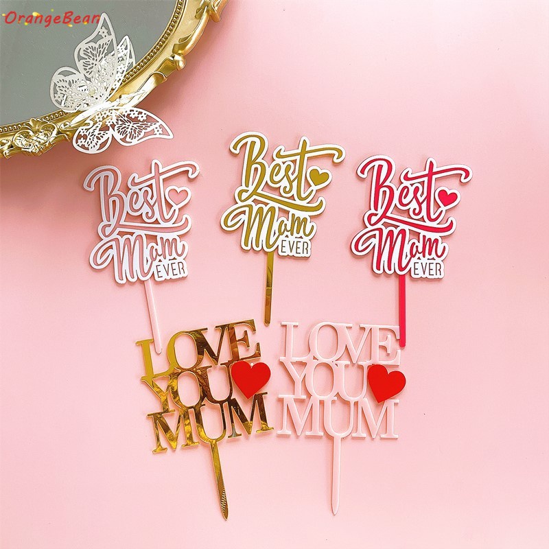 Happy Mother's Day Mom Birthday Cake Decoration Topper Toppers Best Mom ...