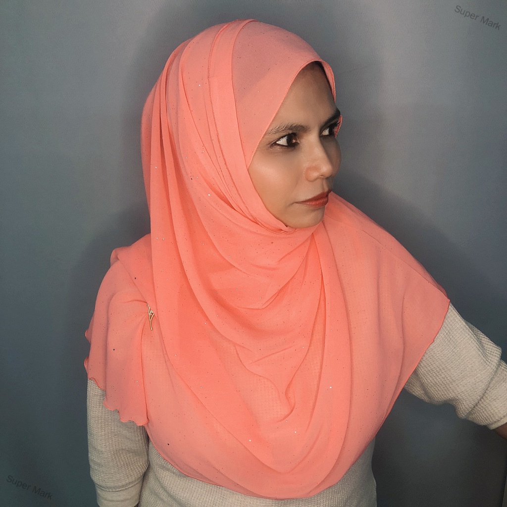Super Mark Fashion/muslim/shawl/chiffon/fabrik/selendang tudung half ...