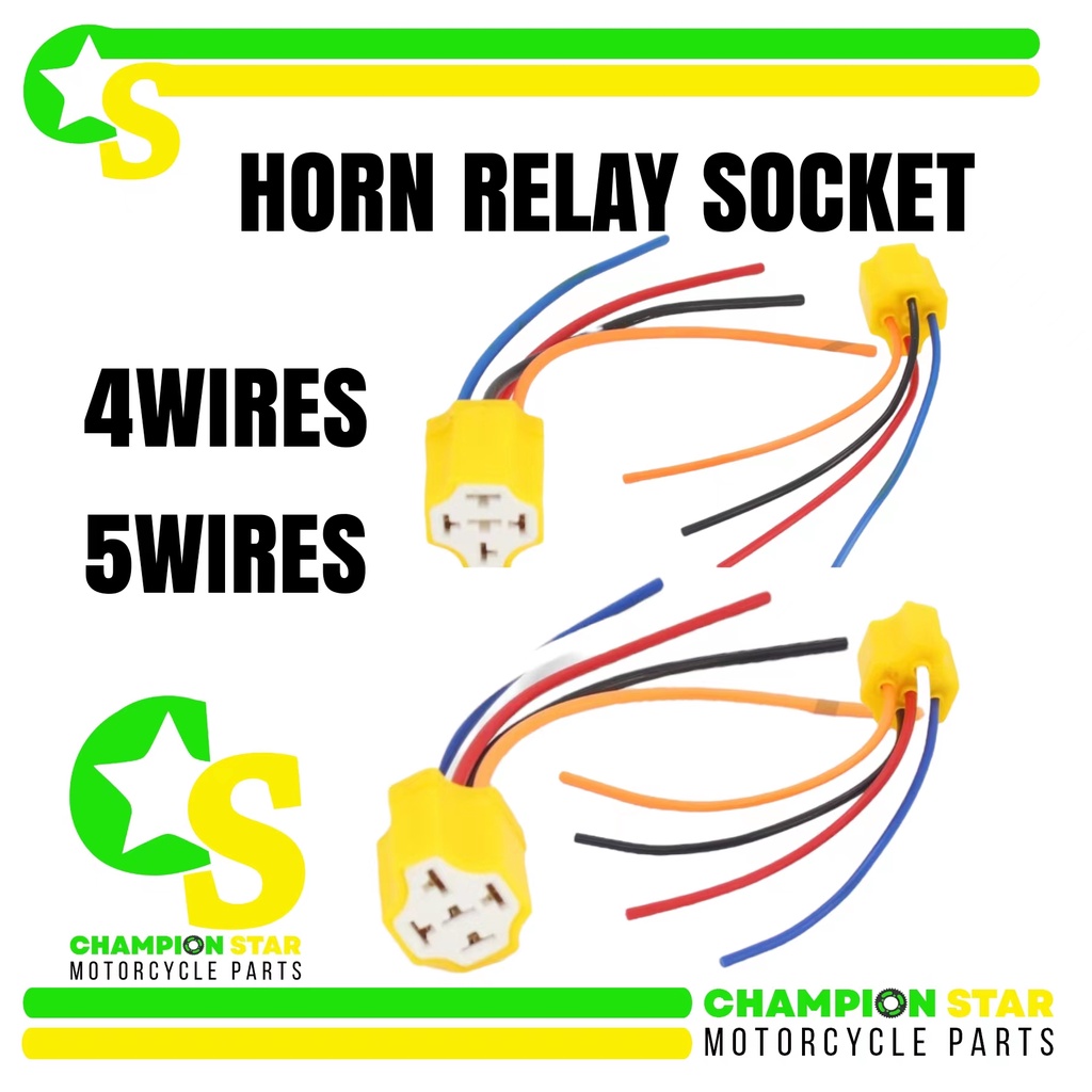 MOTORCYCLE PARTS HORN RELAY SOCKET 4 WIRES, 5 WIRES | Shopee Philippines