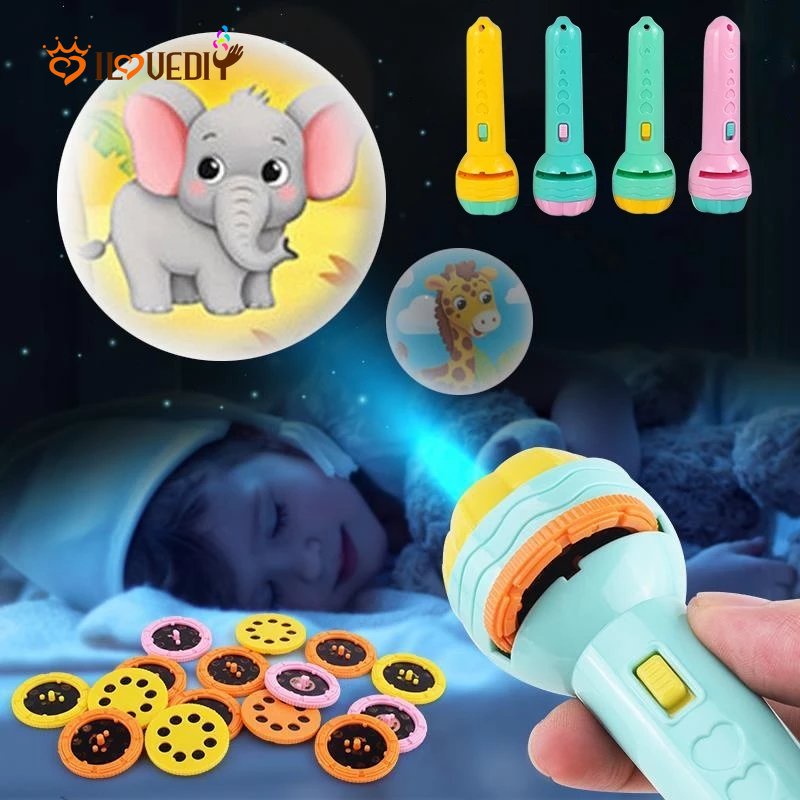 Kids Fun Flashlight Projection Toy /Early Education Slide Learning Toy ...