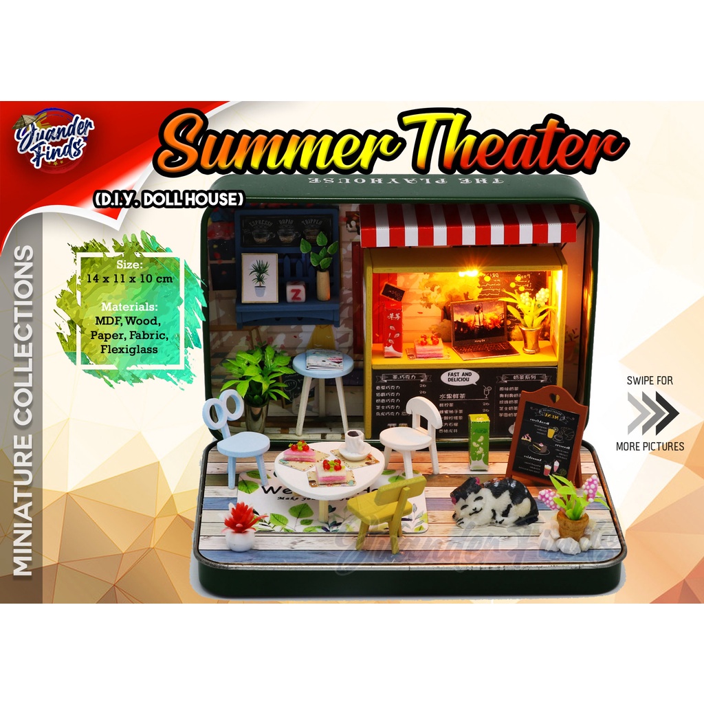 1:24 DIY Theater Box Miniature Doll House Kit 3D Small Houses Mini ...