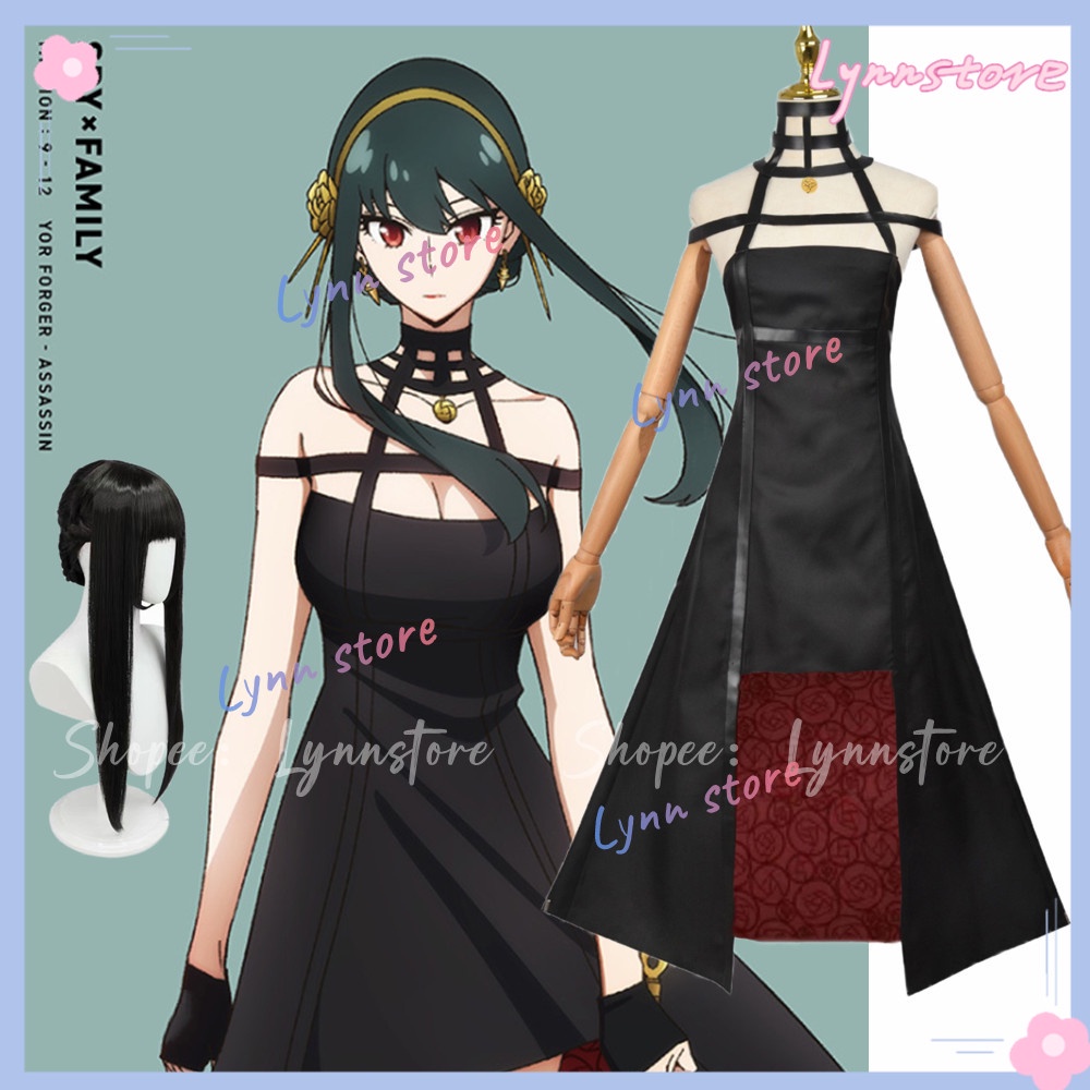 Anime SPY X FAMILY Yor Forger Cosplay Black Dress Outfit Yor Briar ...