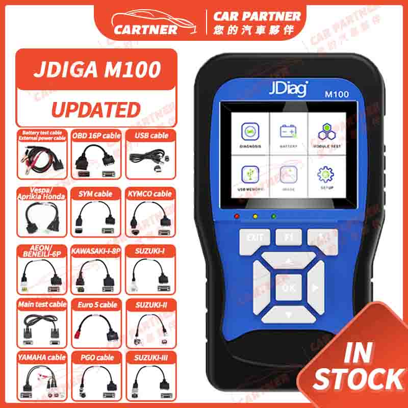 Cartner JDiag M100 full version OBD2 EFI motorcycle Locomotive fault ...