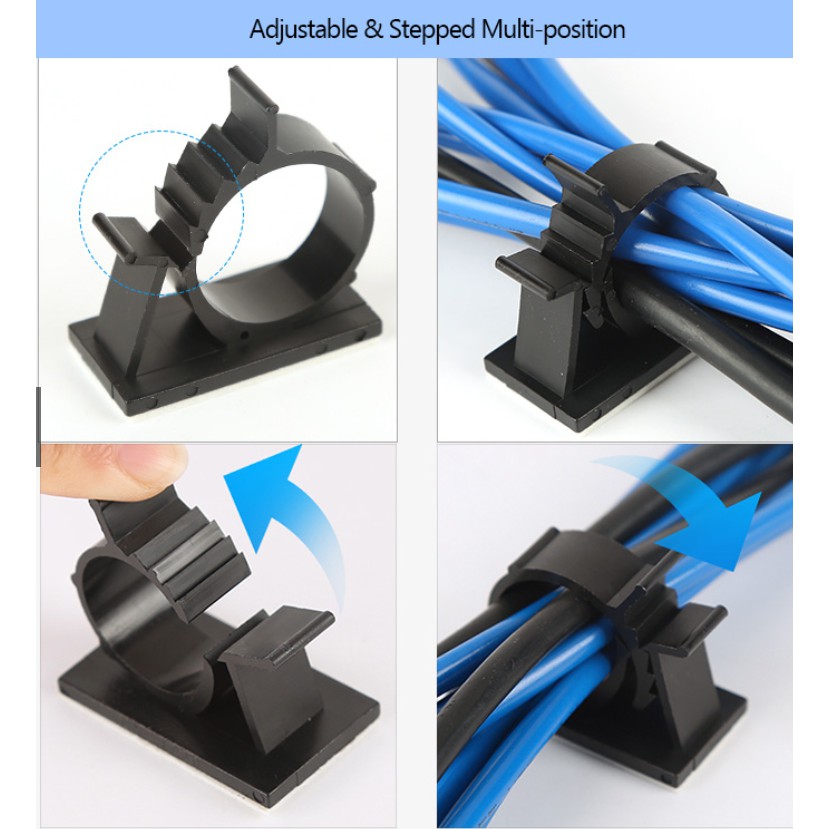 Plastic Self-Adhesive Cable Clips, Cable Wire Organizer Clamps, Cable ...