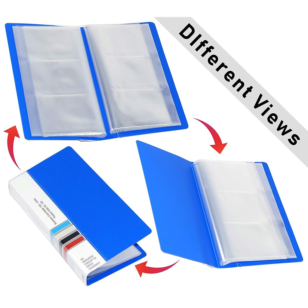 SAKURA 2x120-Slots Credit Card Holder, Name Card Organizer with Book ...