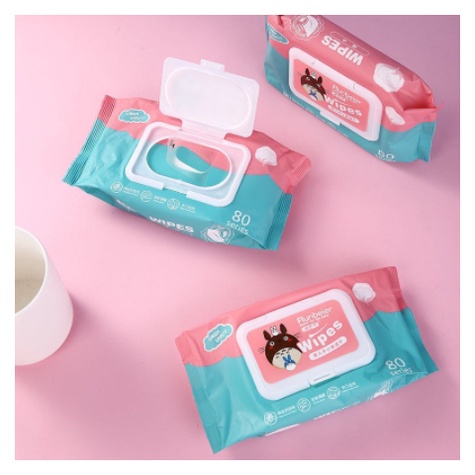 skyshop168 80pcs 2Layer Baby Wipes Disposable Cotton Wet Tissues Baby ...